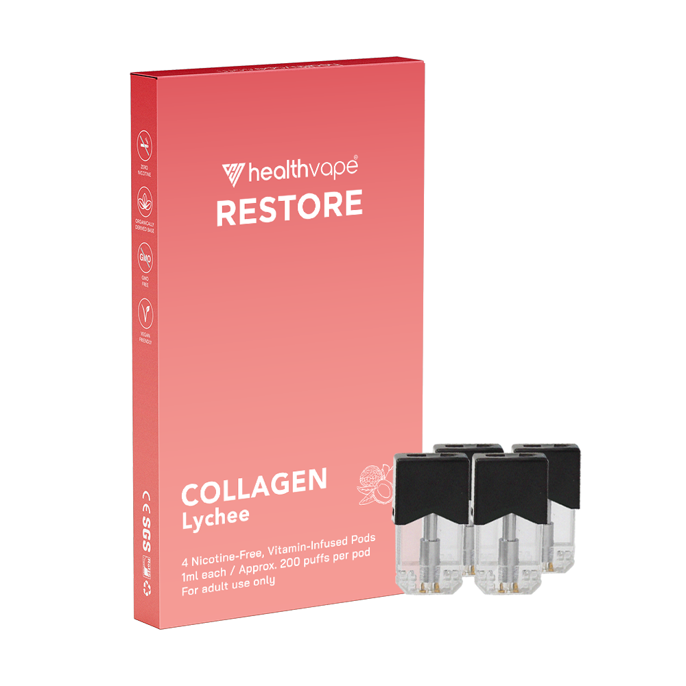 RESTORE Lychee Collagen Pods – Nicotine-Free 4-Pack – HealthVape